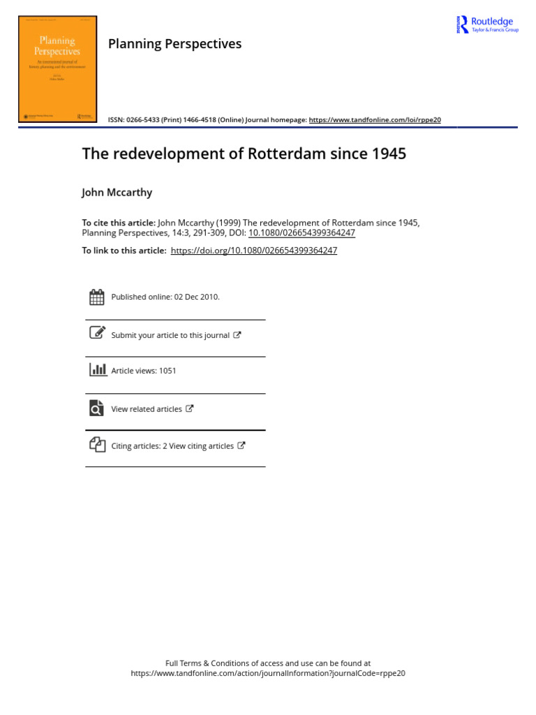 Rotterdam's Post-War Reconstruction | PDF | Urban Renewal | Policy