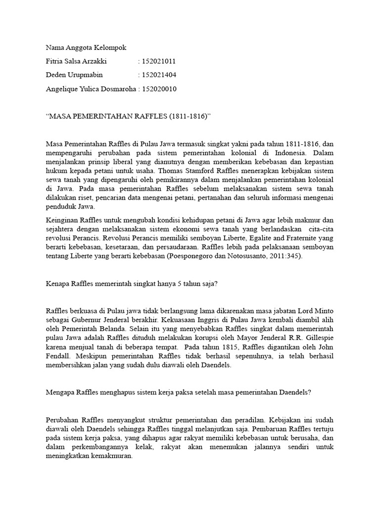 Raffles | PDF | Perjalanan | Sejarah