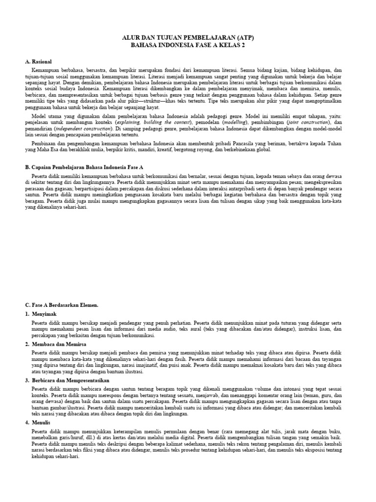 Atp B Indonesia Kelas 2 Fix | PDF | Karier & Perkembangan