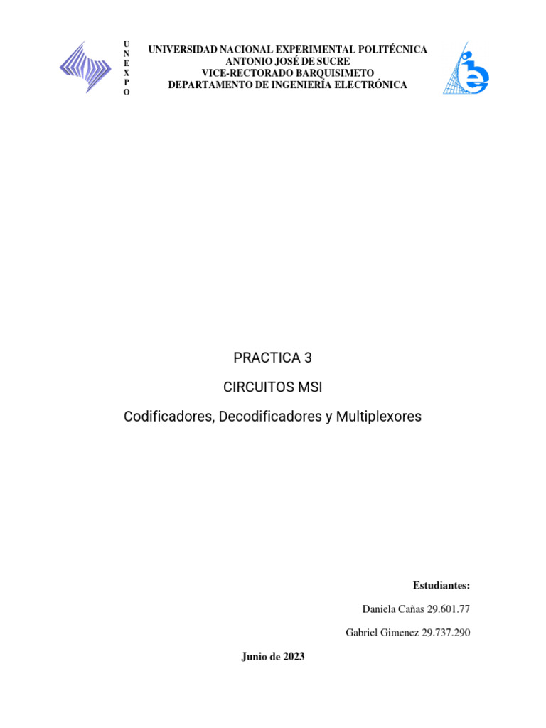 Practica 3. Informe Laboratorio Circuitos Digitales | PDF | Decimal ...