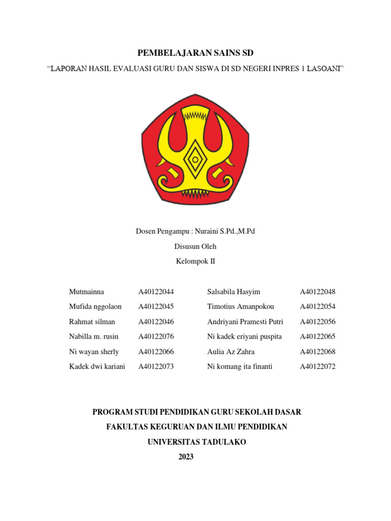 Hasil Lembar Evaluasi Pembelajaran Sains SD | PDF