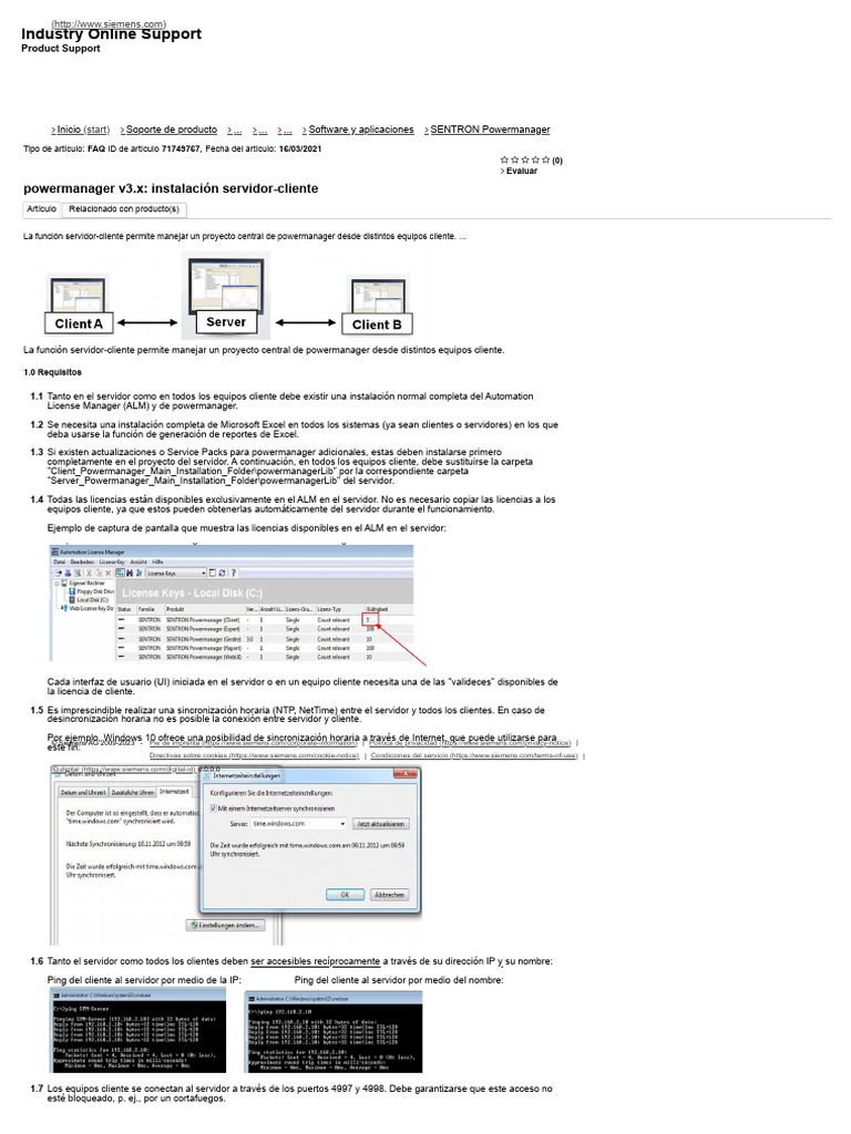 Powermanager v3.x - Instalación Servidor-Cliente - ID - 71749767 - Industry Support Siemens ...