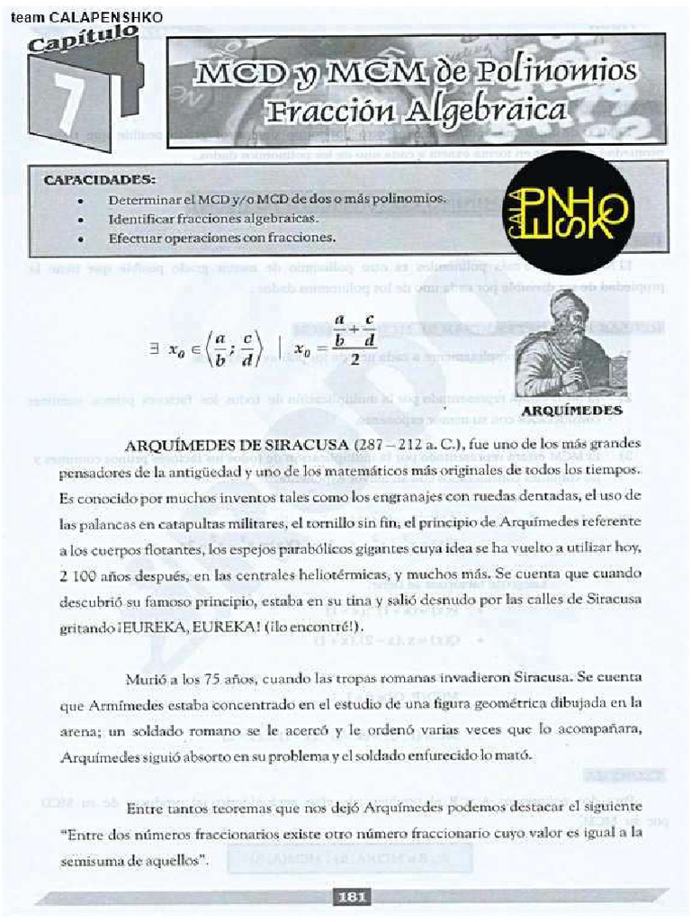 MCD y MCM de Polinomios - Fraccion Algebraica by Rodo | PDF