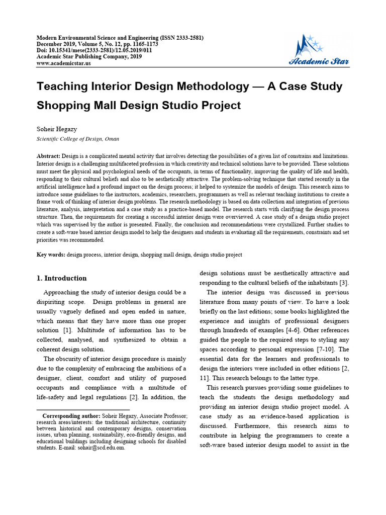 Teaching Interior Design Methodology - A Case Study Shopping Mall ...