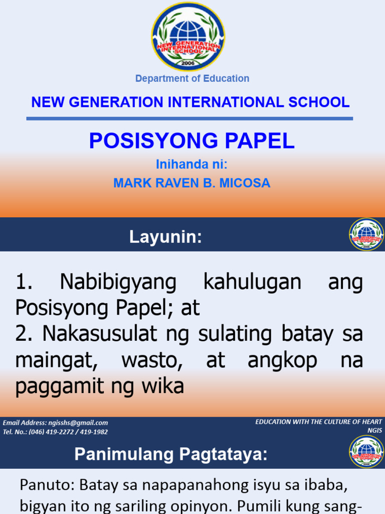 Posisyong Papel | PDF