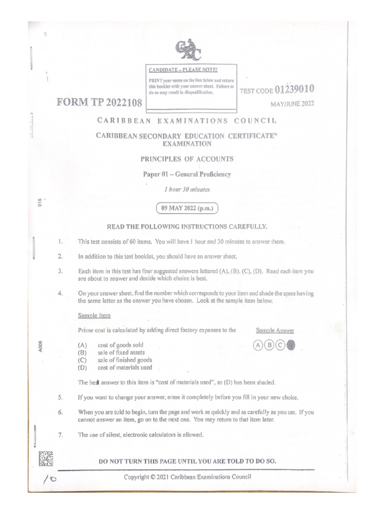 POA June P1 2022 | PDF