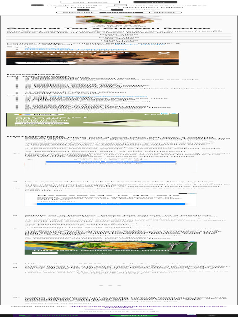 General Tso's Chicken Recipe - Easy Chicken Recipes | PDF | Teaspoon | Sauce