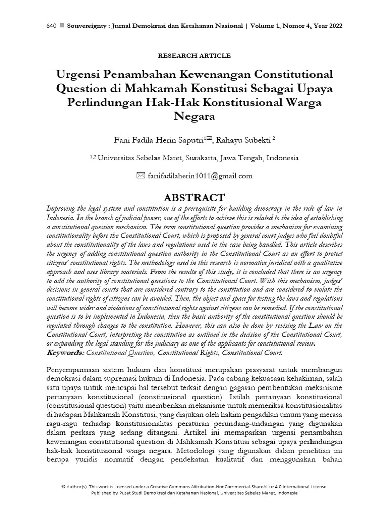 Publish Vol 1 No 4 Edit 129 Fani Fadila Herin Saputri E0020180 Uts | PDF | Government | Justice