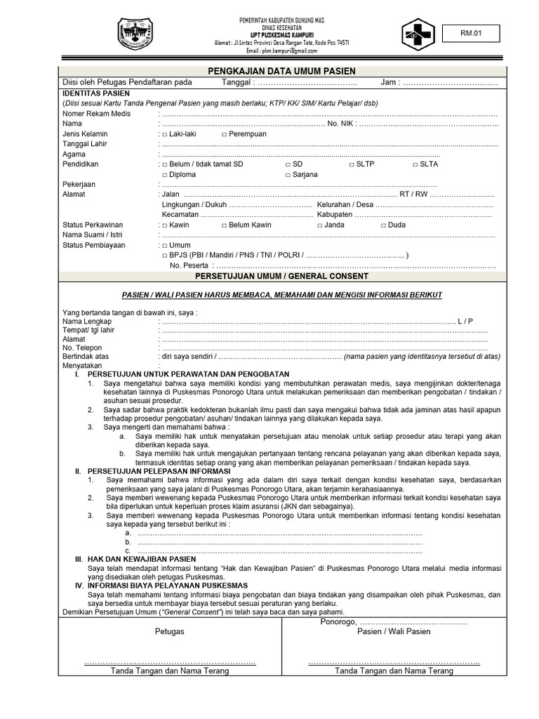 Rekam Medik Rawat Jalan Puskesmas | PDF