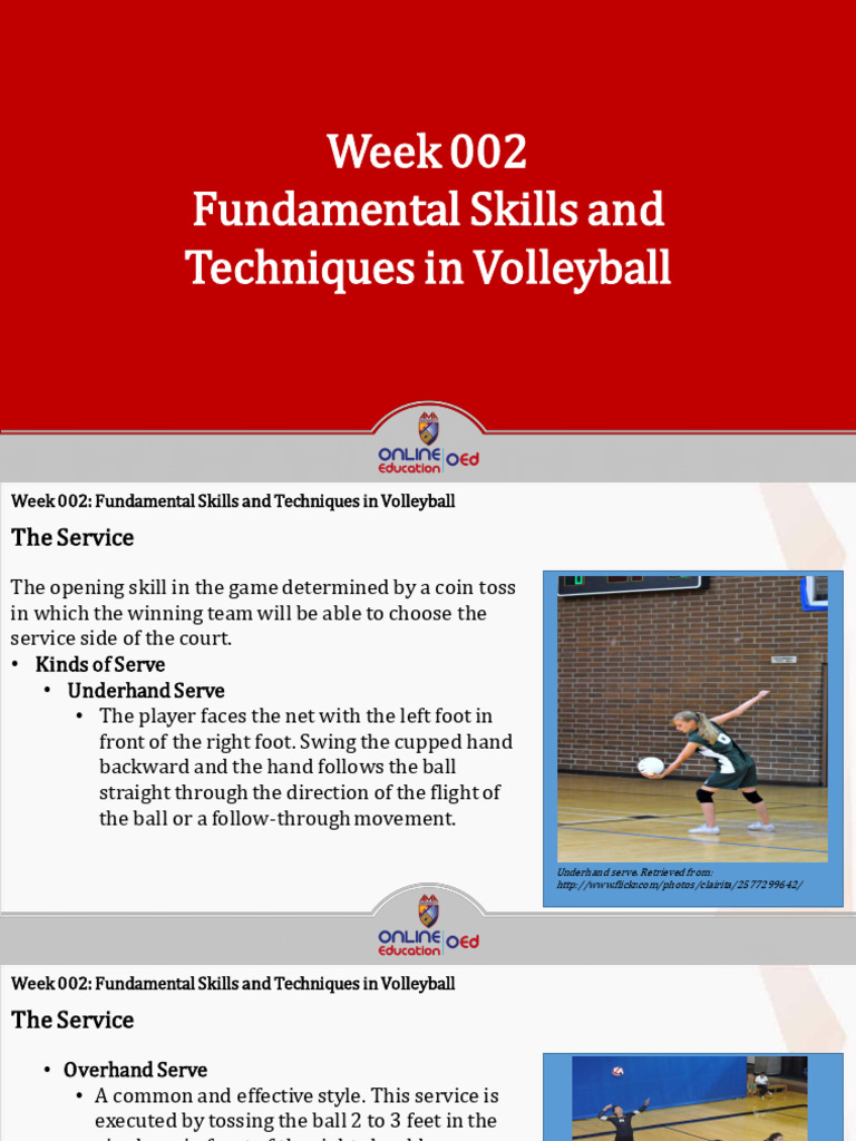 Week 002 Fundamental Skills and Techniques in Volleyball | PDF ...