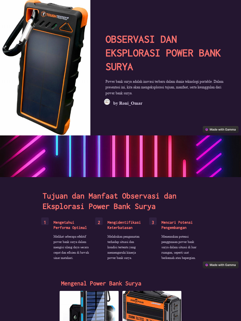 Observasi Dan Eksplorasi Power Bank Surya | PDF