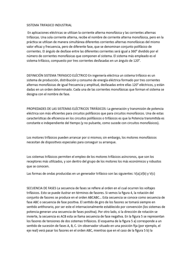 Sistema Trifasico Industrial | PDF | Transformador | Corriente eléctrica Sistema Trifasico Industrial | PDF | Transformador | Corriente eléctrica