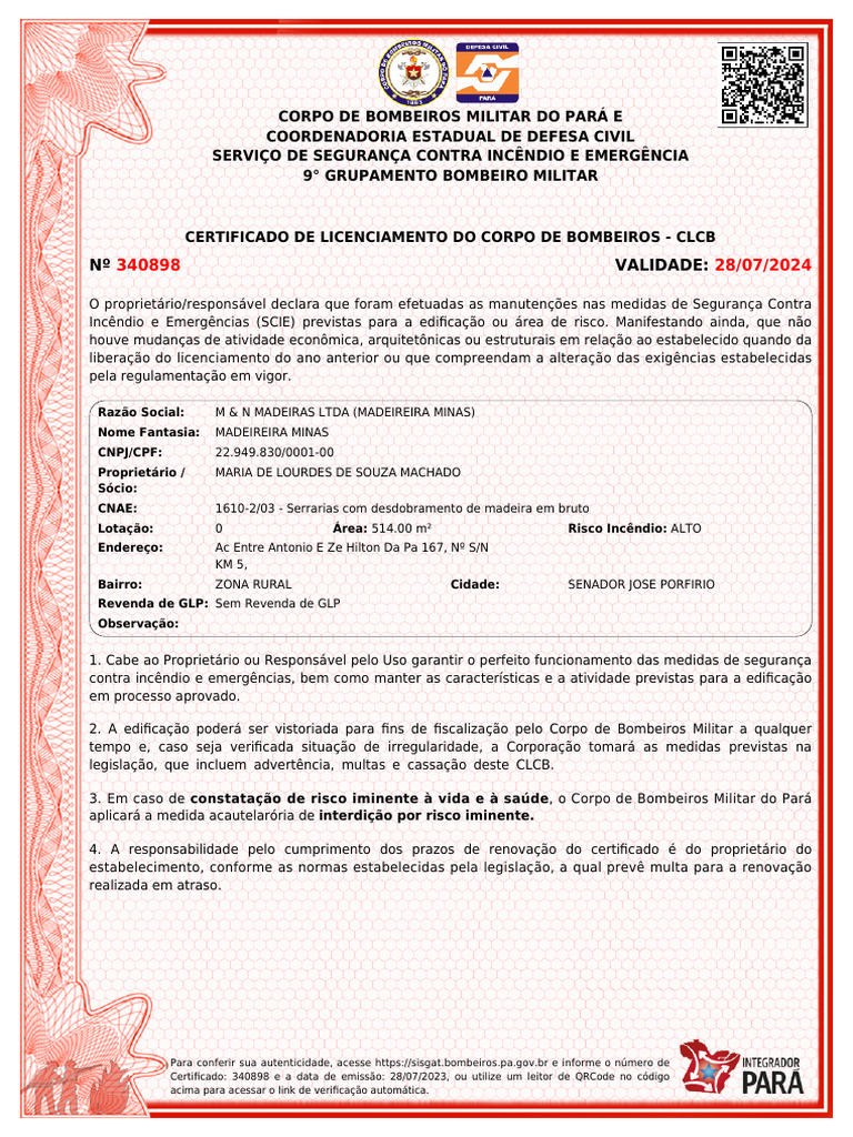 Certificado de Licenciamento Do Corpo de Bombeiros - CLCB | PDF | Ciência militar