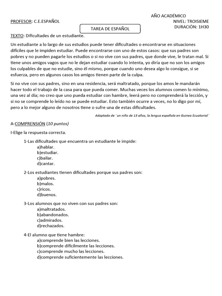 Tarea 3e Dificultades de Un Estudiante | PDF