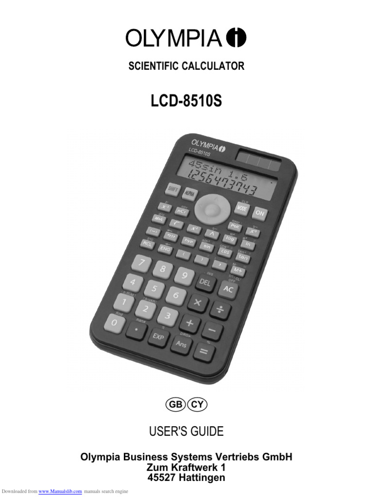 Olympia Scientific Calculator Guide | PDF | Decimal | Elementary ...