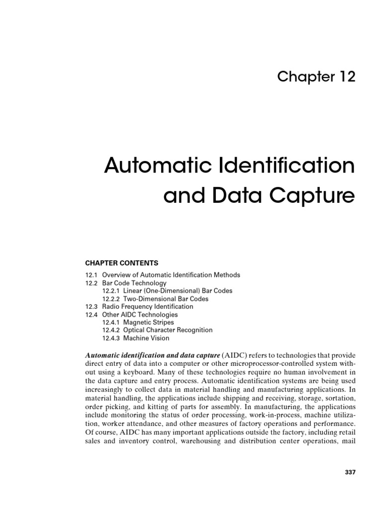 Automatic Identification And Data Capture Pdf Barcode Radio Frequency Identification
