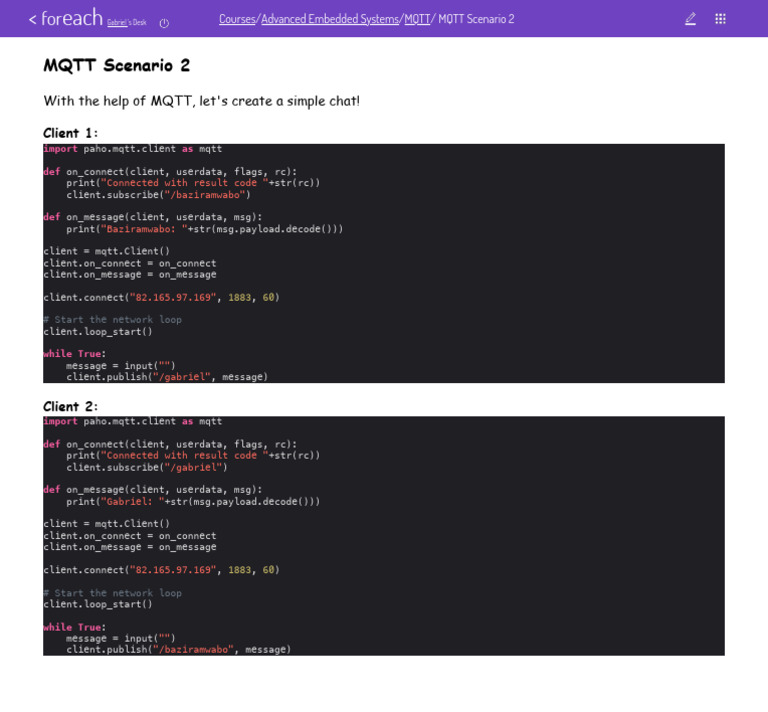 Paho MQTT Chat | PDF