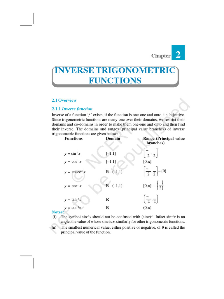 Inverse Trigonometry Document | PDF | Trigonometric Functions | Function (Mathematics)