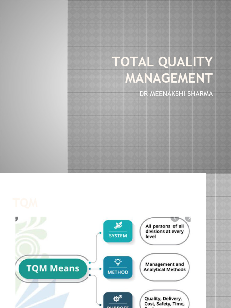 Total Quality Management | PDF | Goal | Decision Making