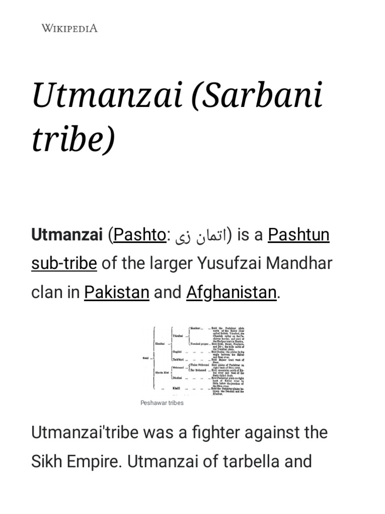 Utmanzai Tribe History & Legacy | PDF | Pakistan | South Asia