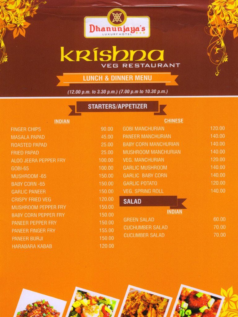 Krishna Restaurant Dinner | PDF