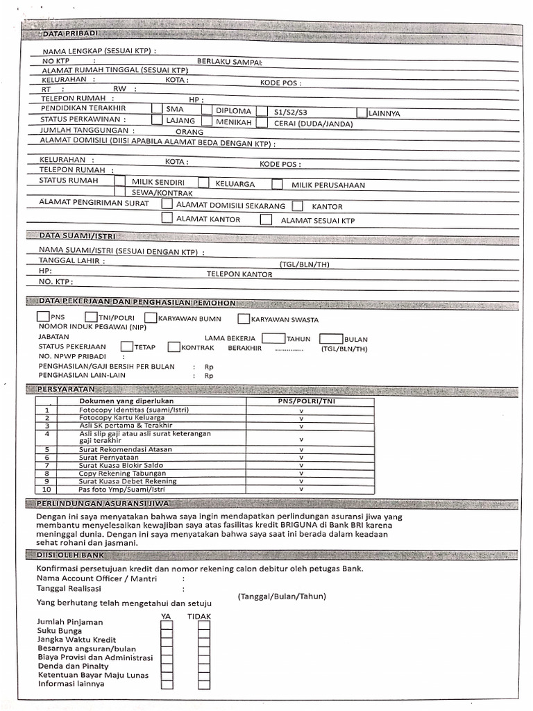 Form Pengajuan | PDF
