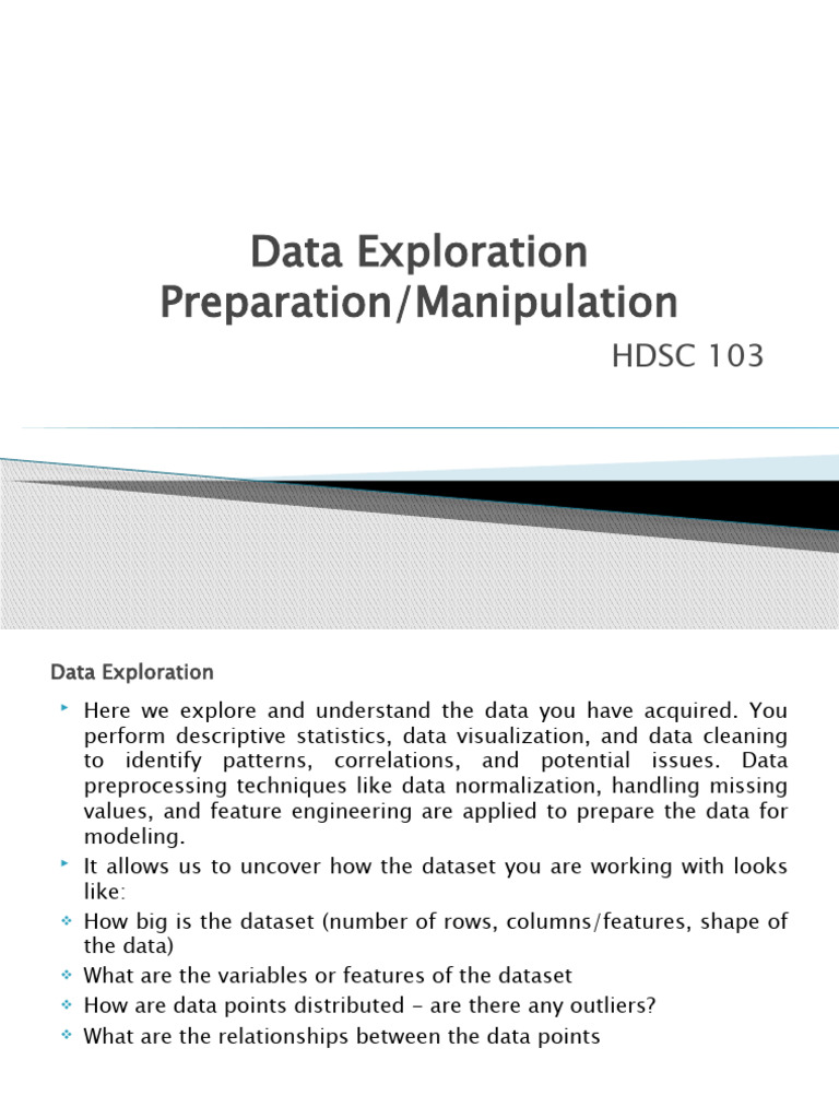 Data Exploration Preparation | PDF | Data | Statistics