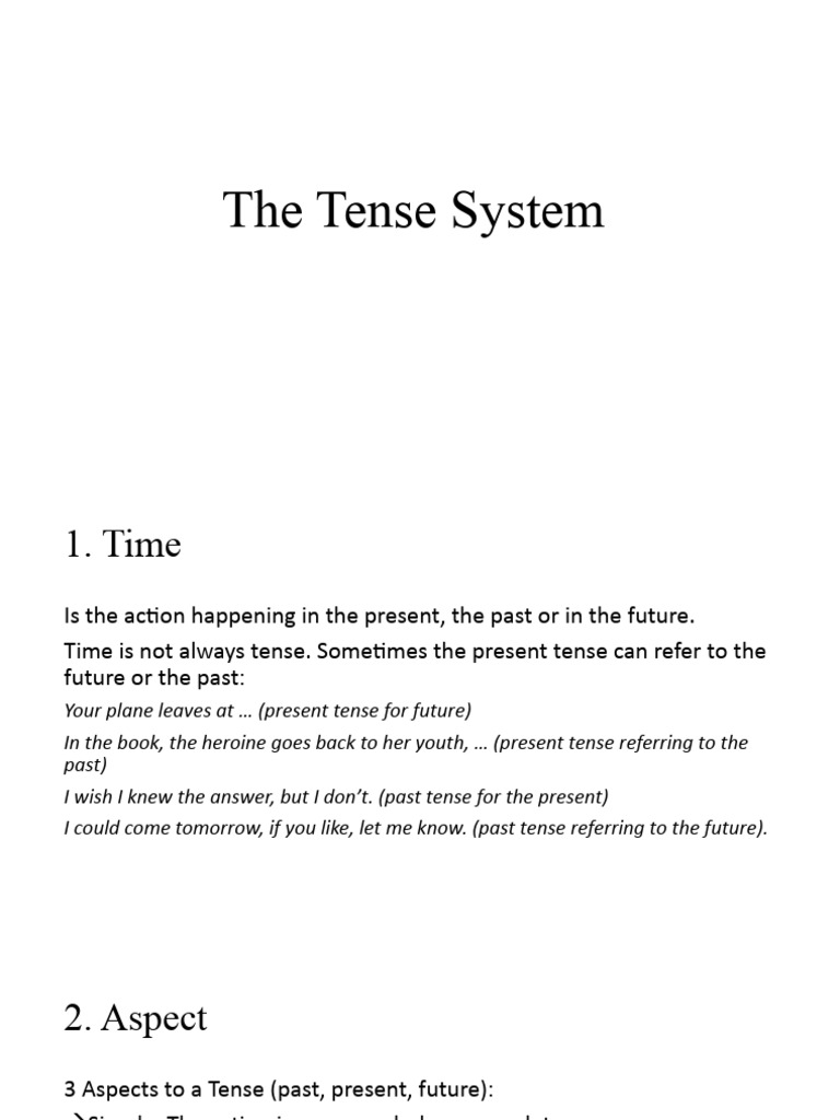 Tense System | PDF | Grammatical Tense | Language Mechanics