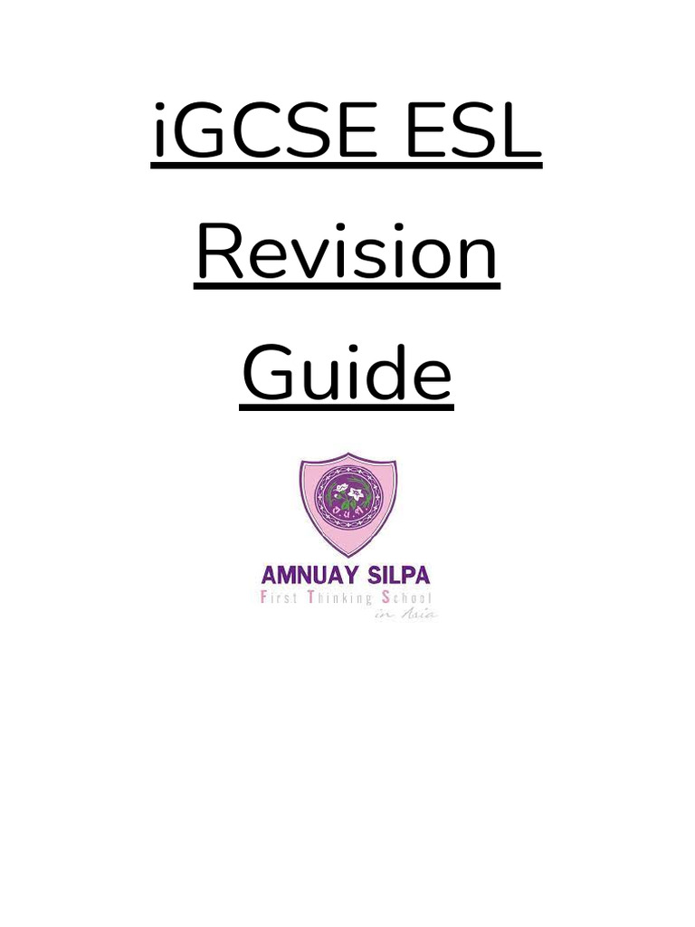 Igcse Esl Revision Guide 2 Emily Rose Pdf Question Argument