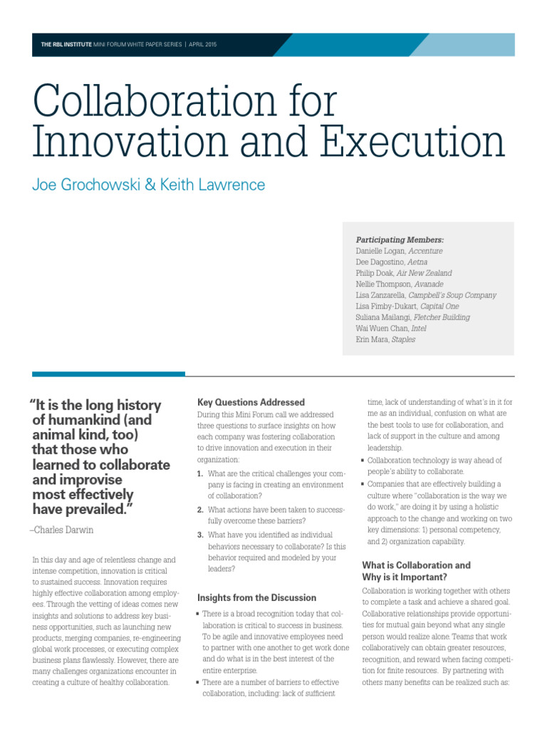 3.15 Collaboration For Innovation and Execution | PDF | Collaboration ...