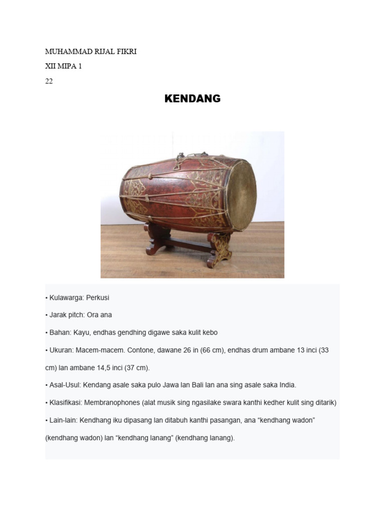 Kendang Jawa | PDF