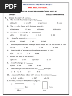 Grade 5 Math: Perimeter, Area, Volume Worksheet | PDF