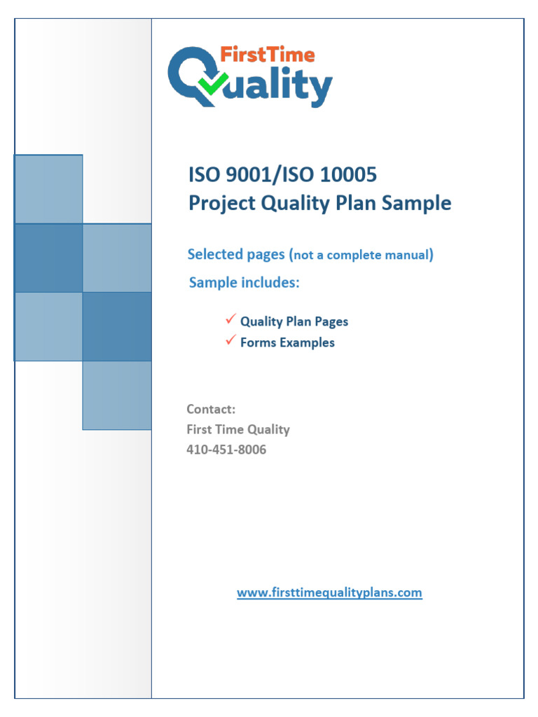 930c 20 - ISO9001 2015 - Quality Plan Sample - No Manual 1 | Download ...
