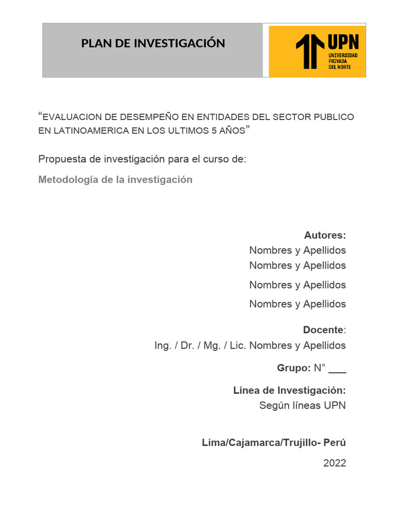 INVE.1301.EF - Plan de Investigaci | PDF | Responsabilidad | Psicología industrial y organizacional
