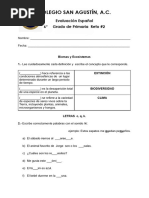 Prueba Sinónimos y Antónimos | PDF