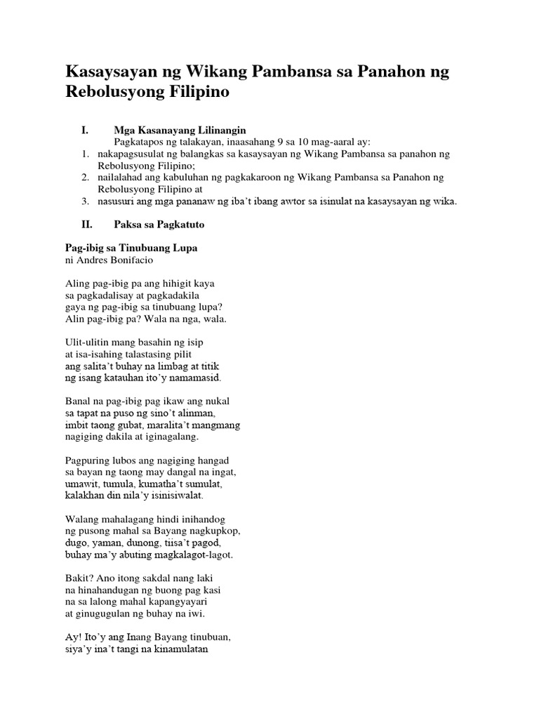 Group 3 Kasaysayan NG Wikang Pambansa Sa Panahon NG Rebolusyong ...