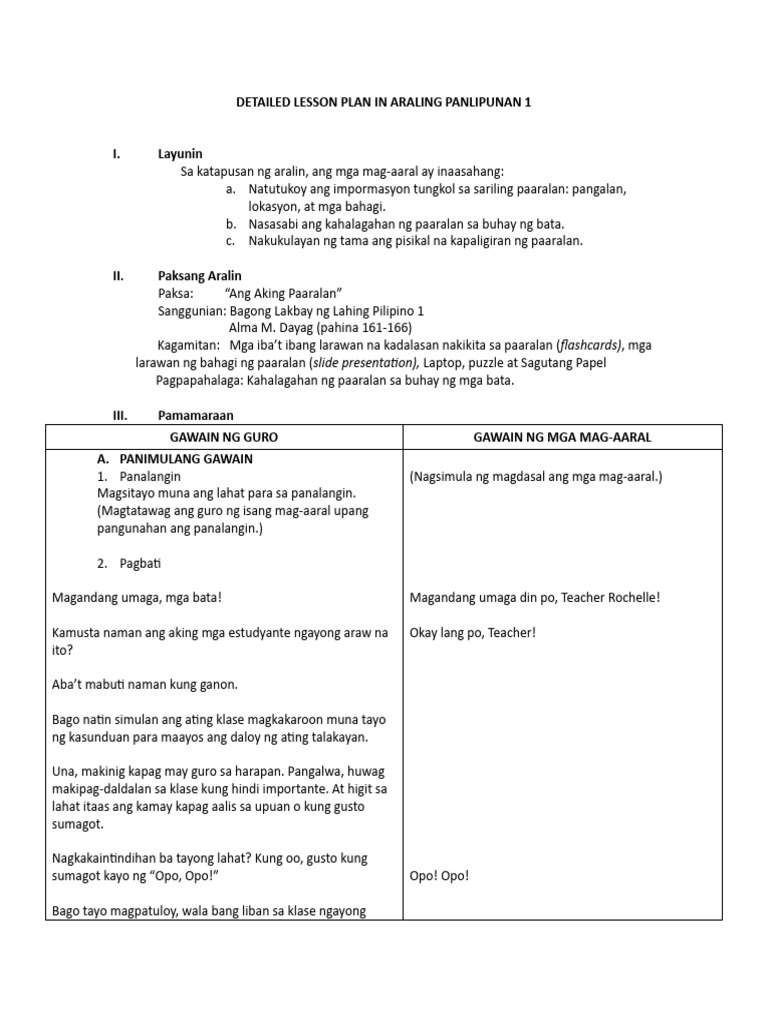 Demo Lesson Plan | PDF