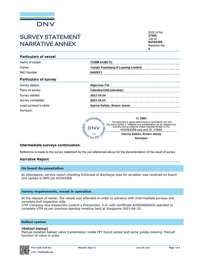 Survey Statement - Narrative Annex - Intermediate Surveys Continuation ...