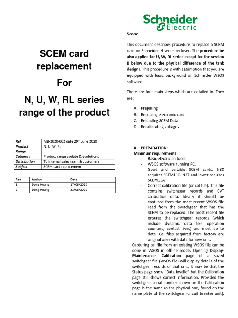 SCEM Replacement Procedure | PDF | Calibration | Computing