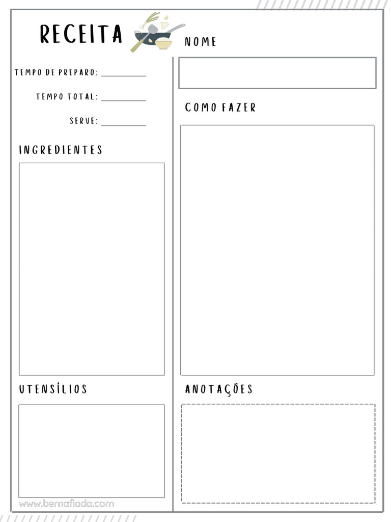 Folhas de Receitas A4 Editaveis-1 | PDF