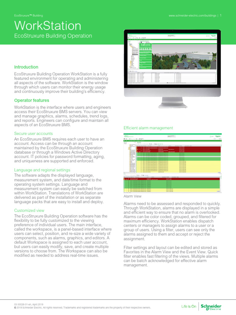 WorkStation - EcoStruxure Building Operation Specification Sheet ...