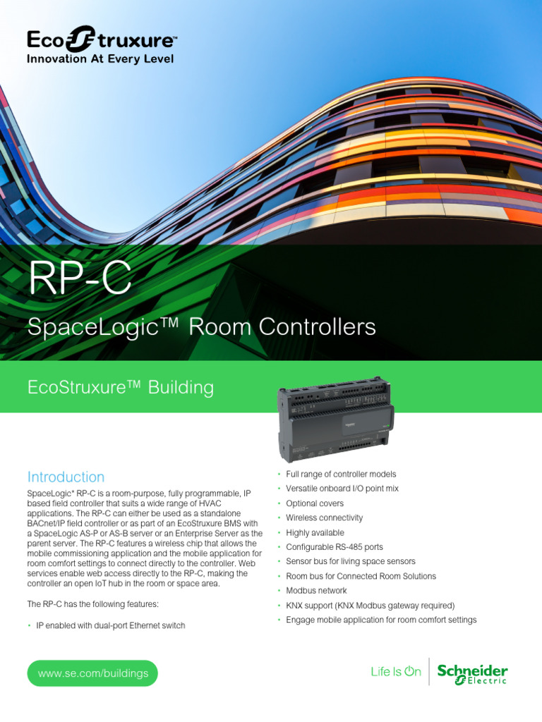 RP-C - SpaceLogic Room Controllers Specification Sheet | PDF | Relay ...
