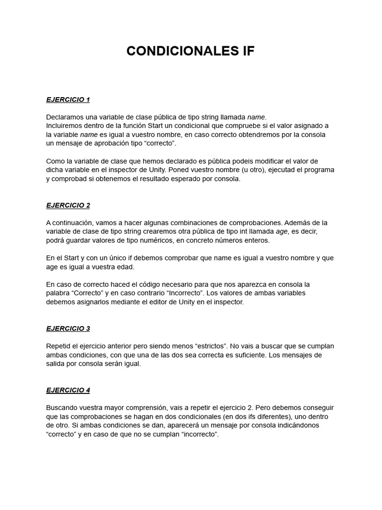 Condicionales If | PDF | Programación de computadoras | Informática