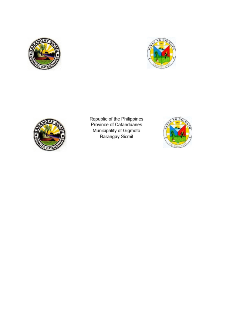 Barangay Sicmil Overview, Gigmoto | PDF