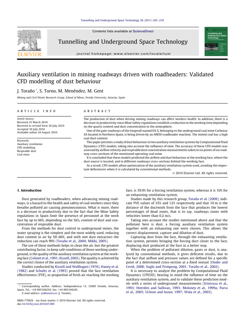 Tunnelling and Underground Space Technology: J. Toraño, S. Torno, M ...