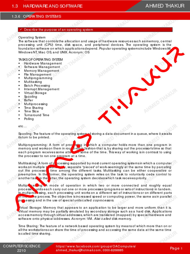 1.3.6 Operating Systems | PDF | Operating System | Graphical User Interfaces