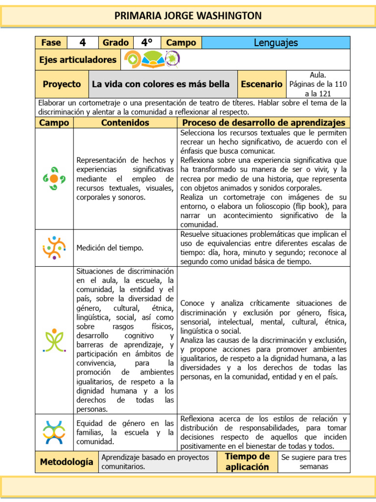 4°? 06 La Vida Con Colores Es Más Bella (2023-2024) | PDF ...
