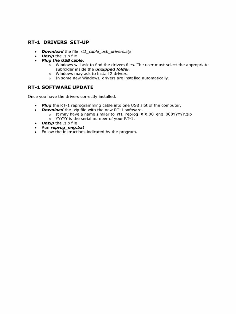 Installation Notes Rt1 | PDF