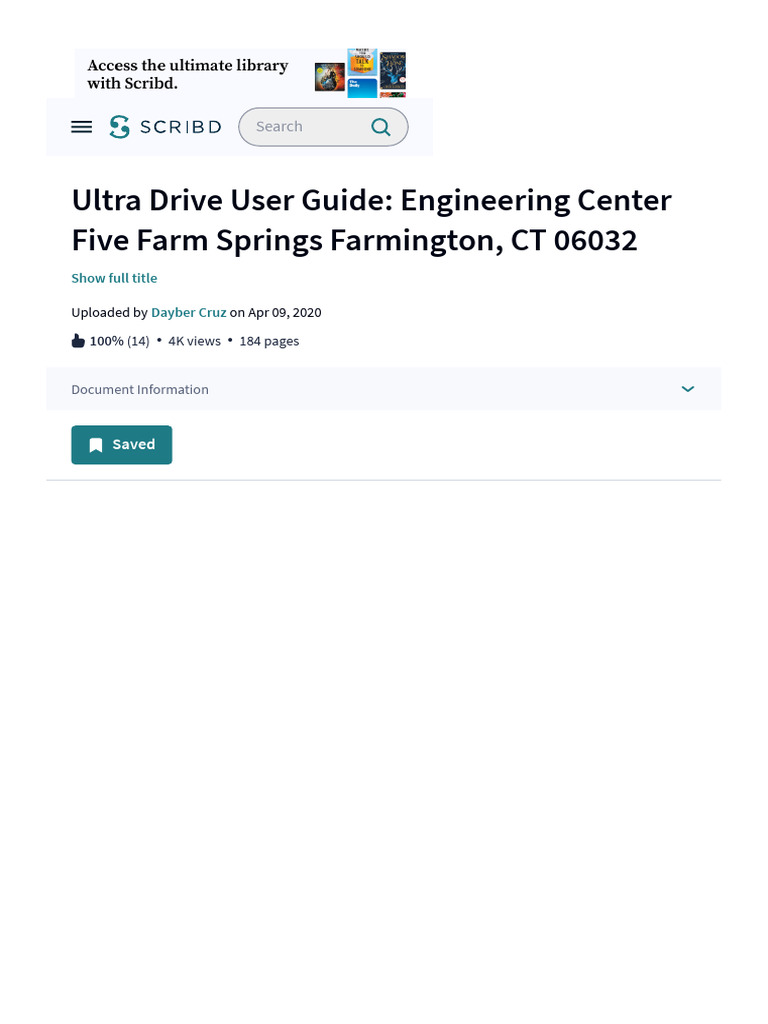 Ultra Drive User Guide - Engineering Center Five Farm Springs ...