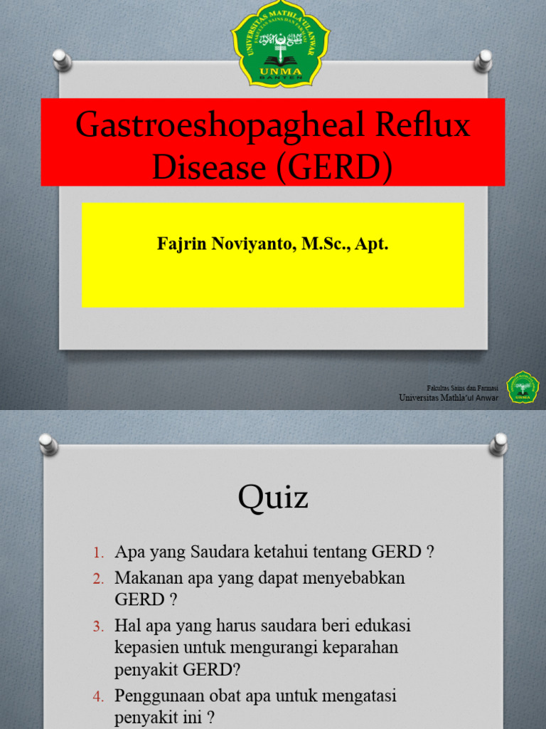 Gastroeshopagheal Reflux Disease (GERD) | PDF | Gastroesophageal Reflux Disease | Esophagus